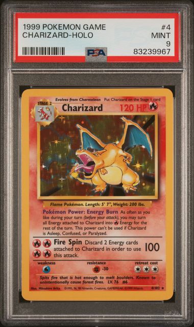 Pokemon TCG Graded Card: 1999 Charizard English #004 PSA 9 – Vancity CJ ...