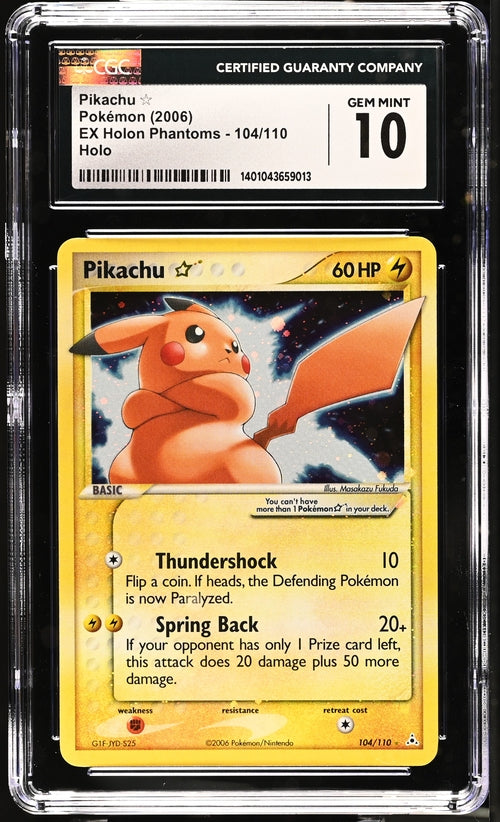[SOLD] Pokemon TCG Graded Card: 2006 Pikachu Gold Star English CGC 10 ...