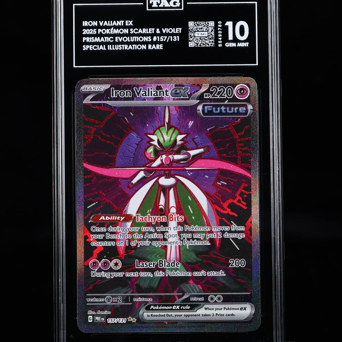 Pokemon TCG Graded Card: 2025 Iron Valiant ex English #157 TAG[X] 10 ...