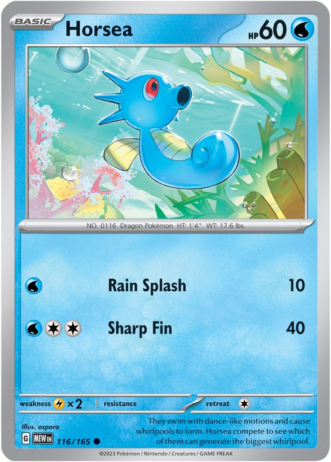 Horsea [MEW - 116/165] – Vancity CJ Trading Cards